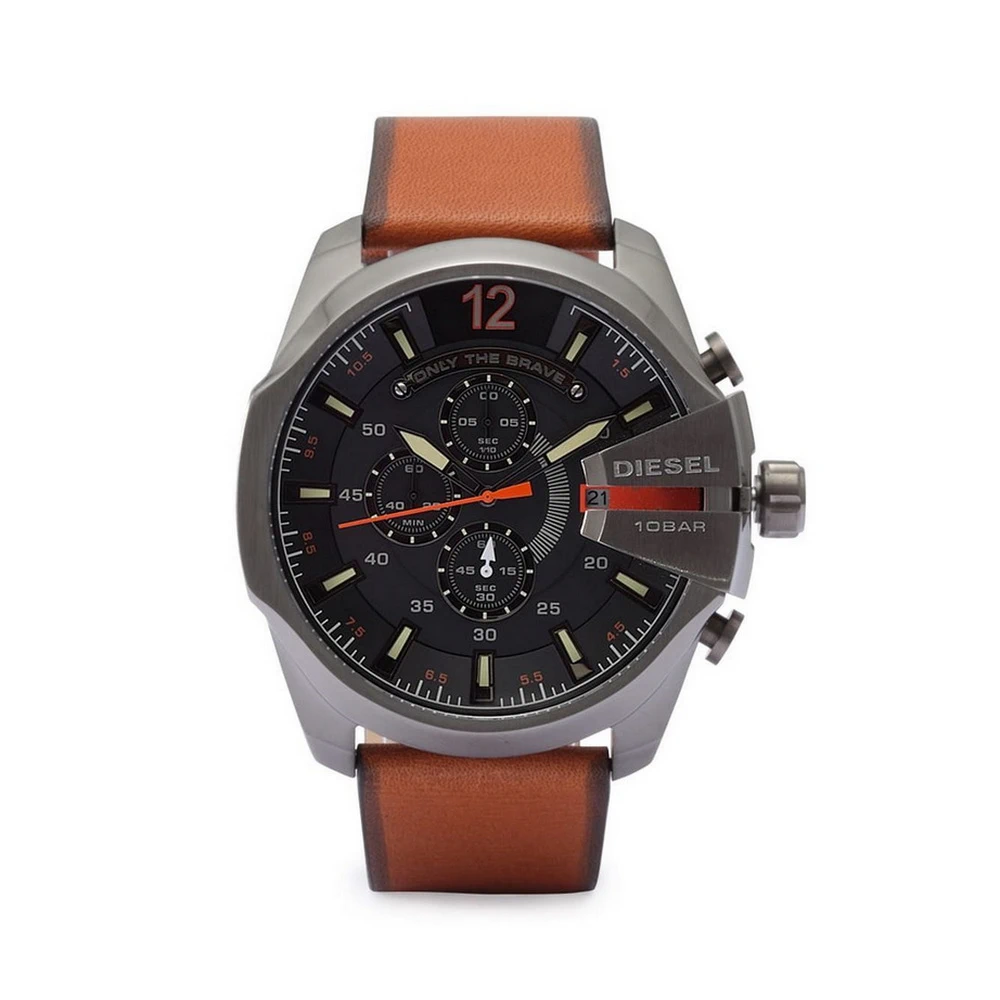 Muški sat Diesel DZ4343 – Mega Chief 51 mm, braon kožni kaiš
